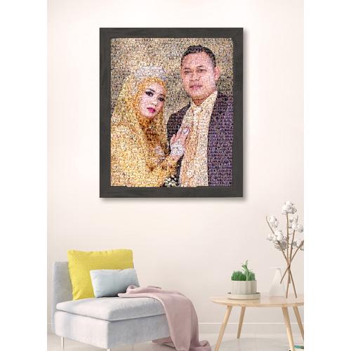 Jual Edit Foto Mozaik dengan Frame/Bingkai Minimalis Ukuran 16R 40x50cm ...