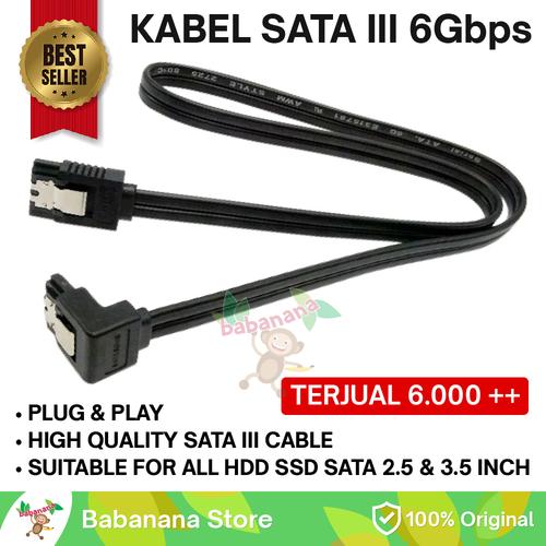Jual Kabel Sata 3 III Klip Besi 90 Degree Derajat - Lurus ke Lurus ...