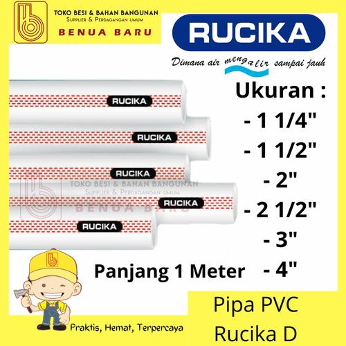 Jual Pipa Rucika D 1 1/4 1 1/2 2 1/2 3 4 Inch 1 Meter / Pipa Air Rucika ...