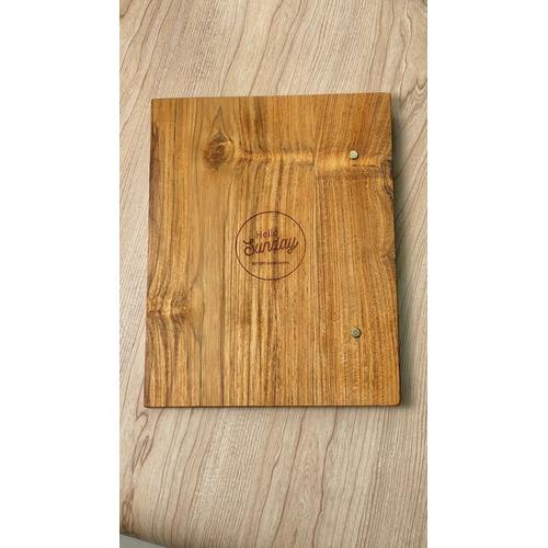 Jual CUSTOM BUKU MENU COVER KAYU JATI PERHUTANI ASLI UNTUK RESTO CAFE ...