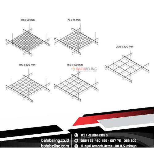 Jual Plafon Metal Grid Ceiling Kotak Variasi Ukuran Atap Modern Elegan ...
