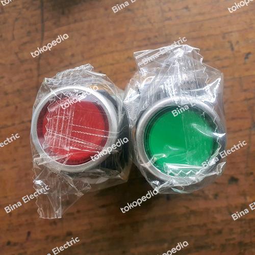 Jual Push Button Lamp DV LA22C-11D 22mm 1NO + 1NC / Push Button Lampu ...