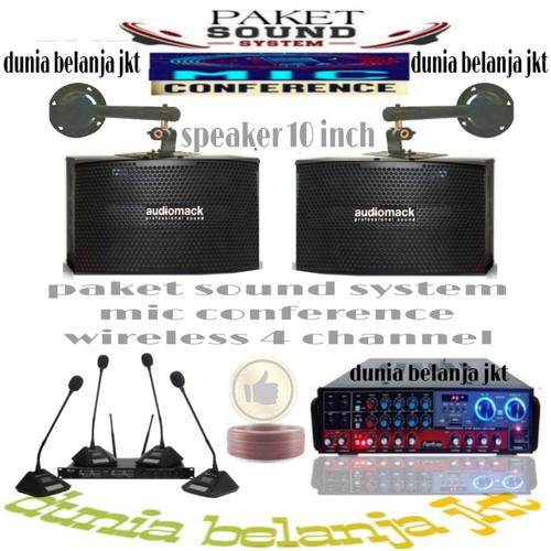Jual paket sound system ruang meeting mic conference wireless 4 channel ...