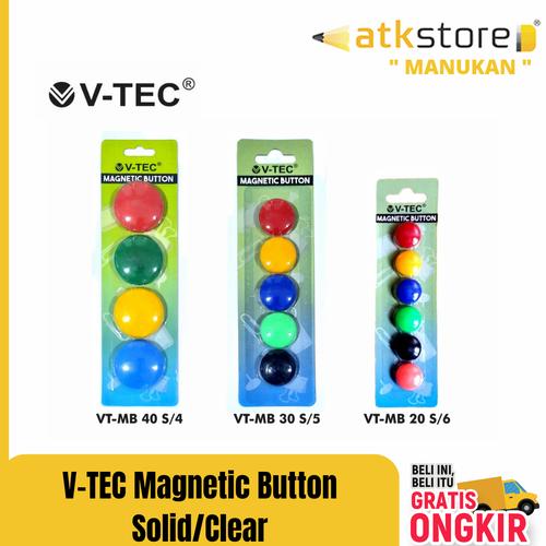 Jual MAGNET PAPAN TULIS V-TEC SOLID / CLEAR || Pin Magnet Pin memo ...