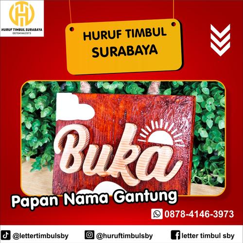 Jual Jual Papan Nama Kayu Sign Board Kayu Label Buka Tutup Bahan Kayu ...