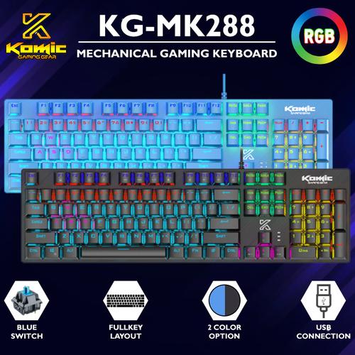 Promo Keyboard Gaming Mechanical KOMIC KG-MK288 -New LED - Hitam ...