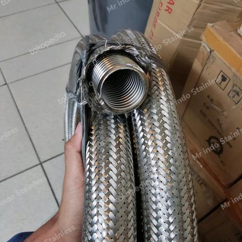 Jual Selang Flexible hose Stainless Ss304 1/2"Inch Metal hose meteran ...