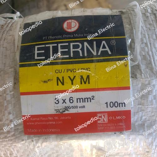 Jual Kabel Listrik NYM 3x6 3 x 6 3x6mm 3 x 6 mm Eterna 100M 100 Meter ...