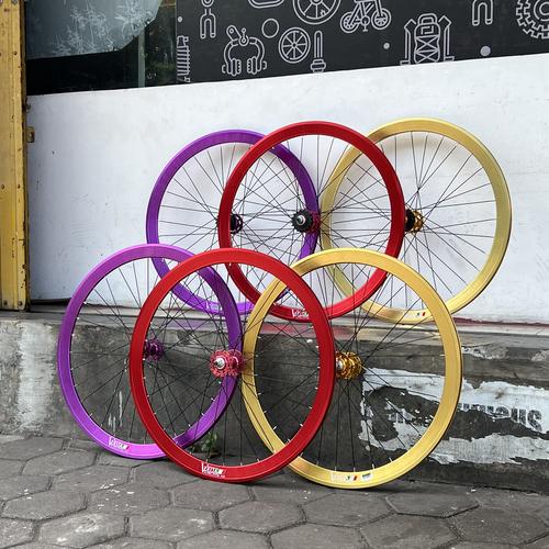 Jual WHEELSET 700C FIXIE FIXED GEAR VUELTA ANODIZED MERAH RED NEW UNGU ...