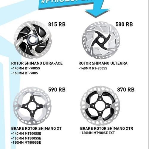 Promo BRAKE ROTOR SHIMANO XT MT800 EXT 140/160/180MM CENTERLOCK - 180mm ...