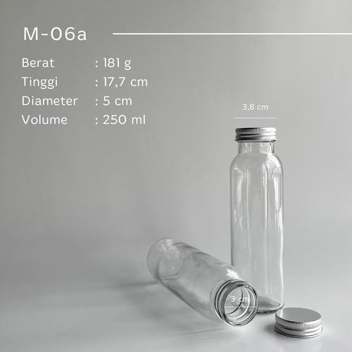 Jual Botol kaca tinggi bulat - botol juice kopi madu - 250ml, Black ...