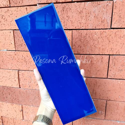 Jual Venus Takko Dark Blue Glossy No Bevel 10x30 cm - Backsplash Tile ...