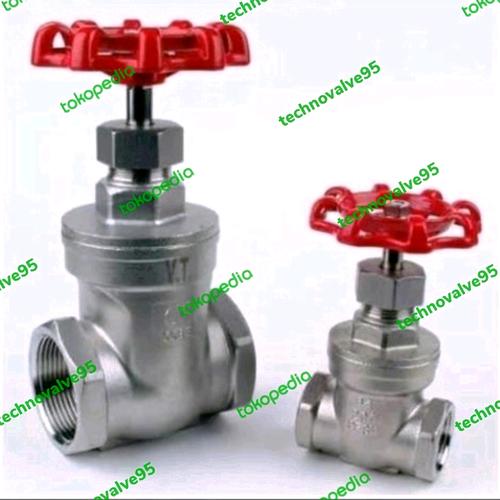 Jual GATE VALVE STAINLESS STEEL SS 316 200 WOG DRAT - 2" INCH - Jakarta ...