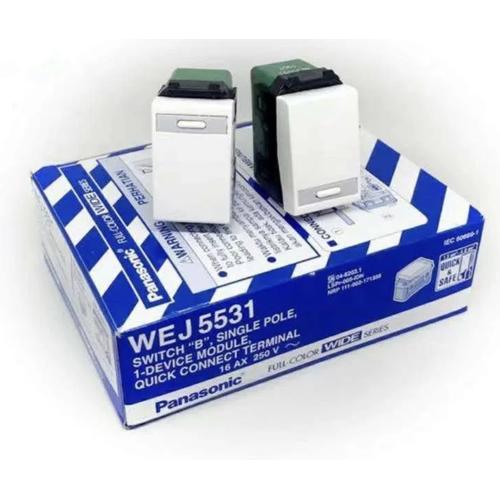 Jual Panasonic WEJ 5531 Standart White Mata Saklar Tunggal Double Putih ...