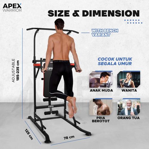 Jual Apex Warrior Pull Up Rack Station + Bench - Multifunction Power ...