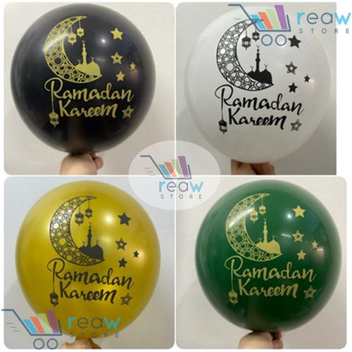 Jual Balon Latex Karet Motif Idul Fitri Lebaran Ramadhan Kareem Satuan ...
