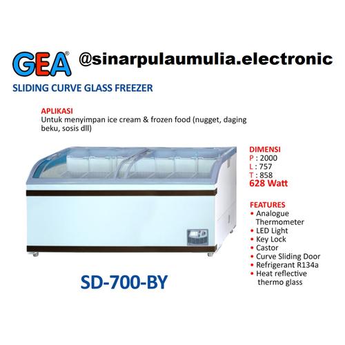 Jual GEA Sliding Curve Glass Freezer Box 700 Liter - SD 700 BY / SD ...