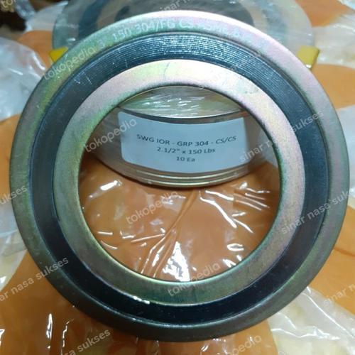Jual SWG Ansi 150 carbon steel 11/2" inch spiral wound gasket besi ...