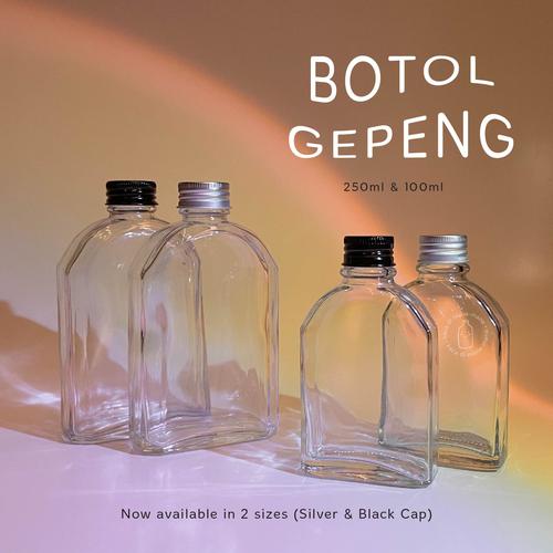 Jual Botol kaca gepeng flat glass bottle - botol juice kopi - Gepeng ...