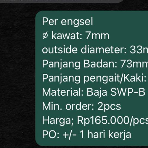 Jual Per Spring Pegas Engsel OD 33mm Kawat 7mm P.Badan 73mm Baja ...