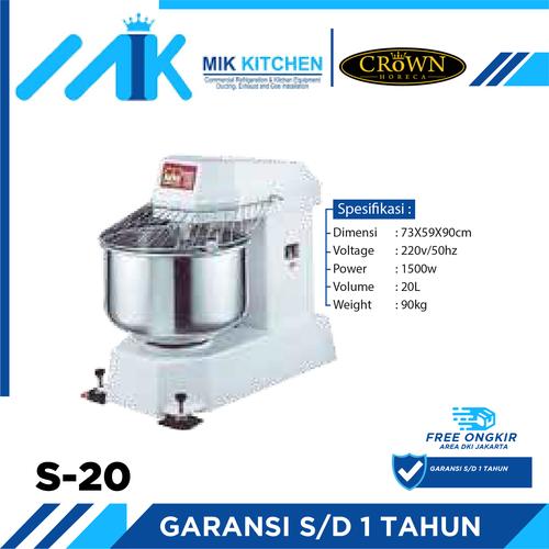 Jual CROWN SPIRAL MIXER S-20 / S 20 / S20 - Jakarta Barat - mikkitchen ...