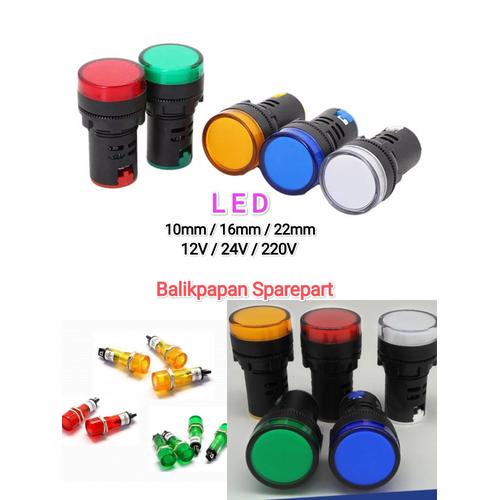 Jual Pilot indikator lamp Lampu 10mm 16mm 22mm 12v 24v 220v - 22mm 24V ...
