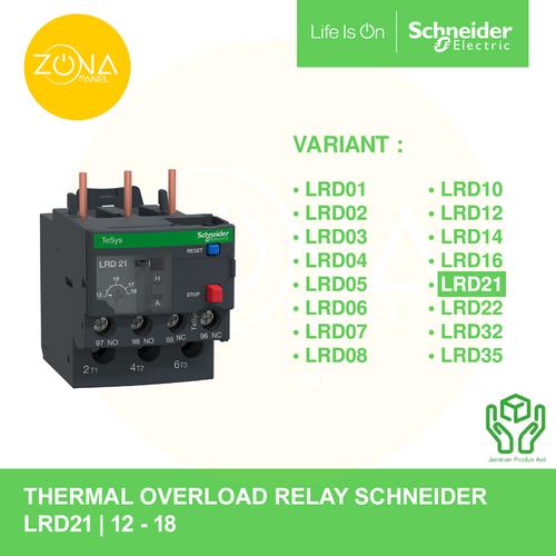 Jual THERMAL OVERLOAD RELAY SCHNEIDER LRD21 LRD 21 12-18A NEW ORIGINAL ...