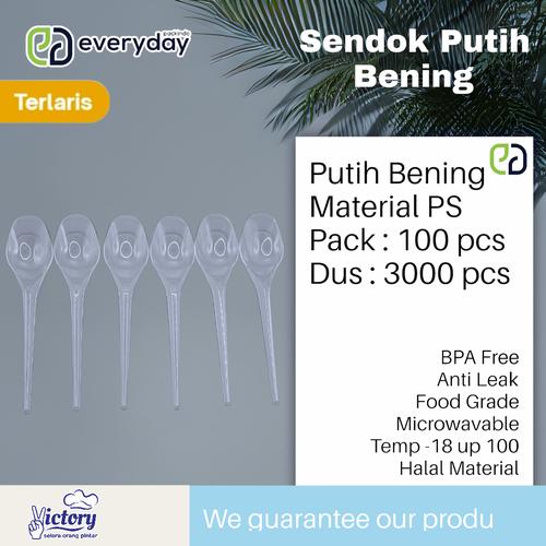Jual Sendok makan plastik Bening panjang victory 100 pcs - Jakarta ...