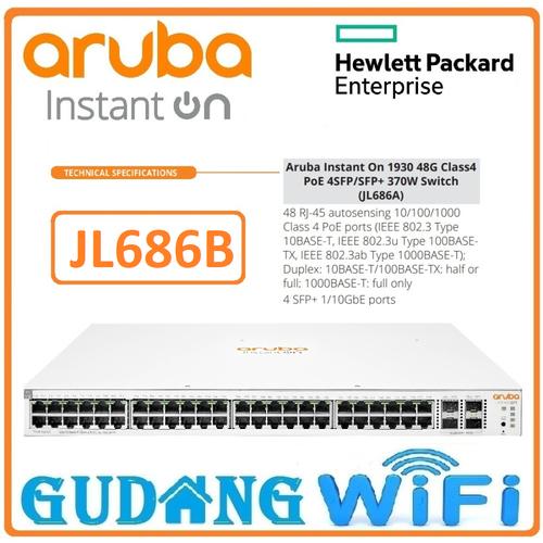 Jual Aruba Instant On 1930 48G Class4 4SFP/4SFP+ 370W Switch JL686A - JL686B - Jakarta Pusat ...
