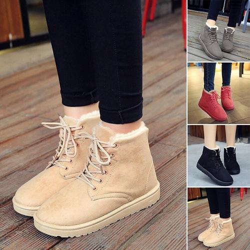 Jual Sepatu boot suede bulu musim dingin wanita Winter ankle boots ...