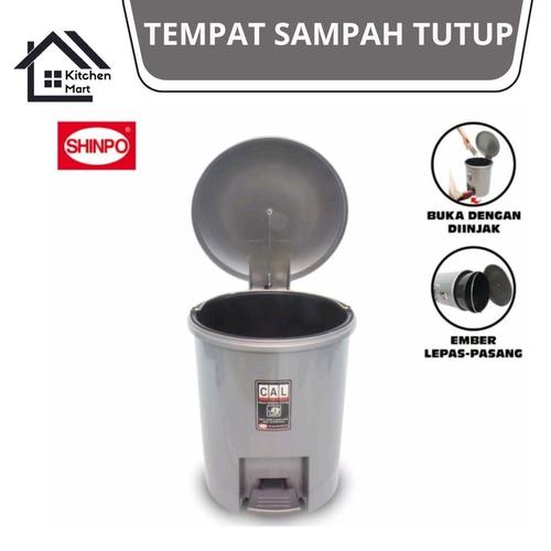 Jual Tempat Sampah Injak 10Liter Shinpo710/840 Step On Dustbin Kotak Sampah - BULAT - Kota ...
