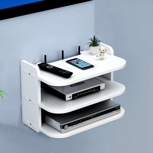 Jual rak router wifi set top box dvd rak dinding 3 susun floating rak ...