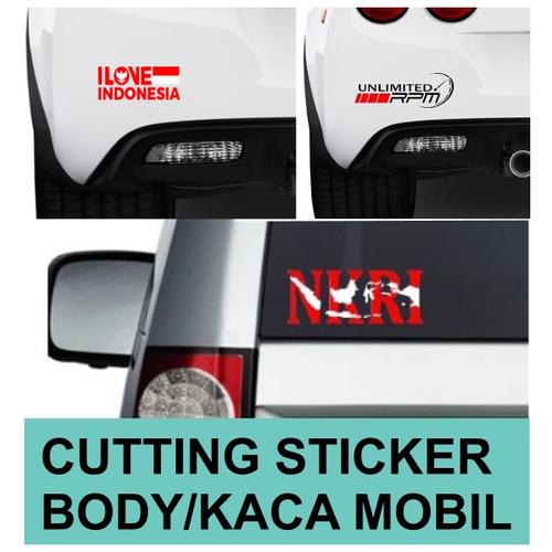 Jual Stiker Mobil Unik Lucu Cutting Sticker I Love Indonesia - Love ...