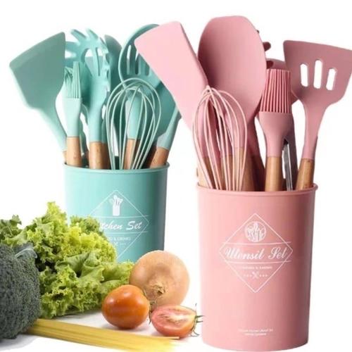 Jual Spatula Silicone sodet Alat Masak set 12pcs Silikon Tahan Panas 12 ...