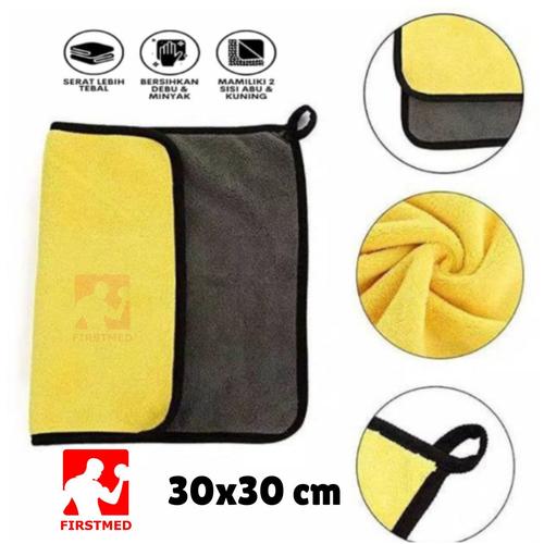 Jual KAIN LAP MICROFIBER KACA MOBIL DAN MOTOR 30X30 CM 2 SISI NYERAP ...