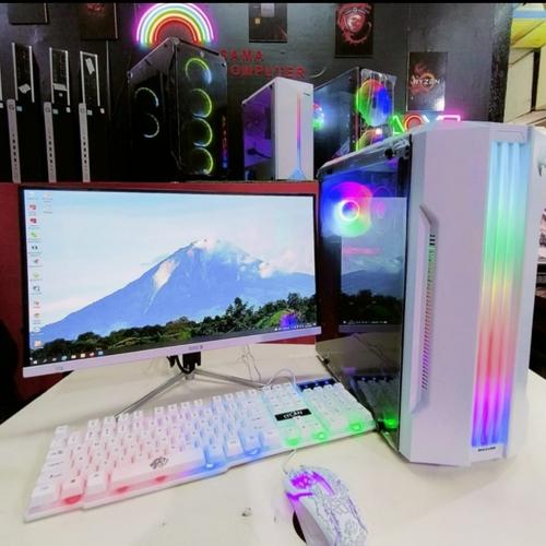 Jual Pc gaming i7 ram 16 gb ssd 256 gb monitir Led 22 in Fulset -PUTIH ...