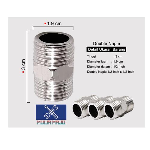 Jual Double nepel 1/2 inch/drat luar nopel nepel - Jakarta Barat - mulia maju | Tokopedia