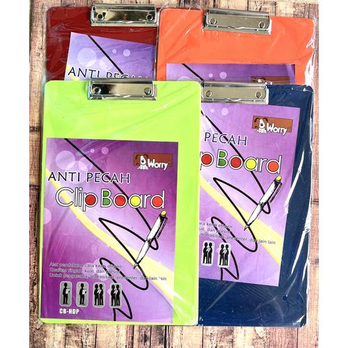 Jual Clipboard F4 Worry Plastik Tebal - Papan Alas Ujian Ukuran Folio ...