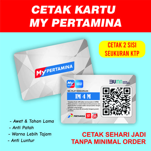 Jual CETAK KARTU MY PERTAMINA BAHAN ID CARD PVC - BAHAN FOTO - Kab. Cilacap - Imam Fotocopy ...