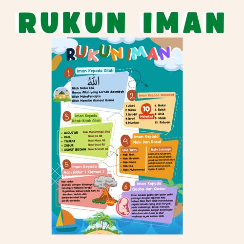 Jual Poster Edukasi Anak Muslim Rukun Islam dan Rukun Iman - Poster ...
