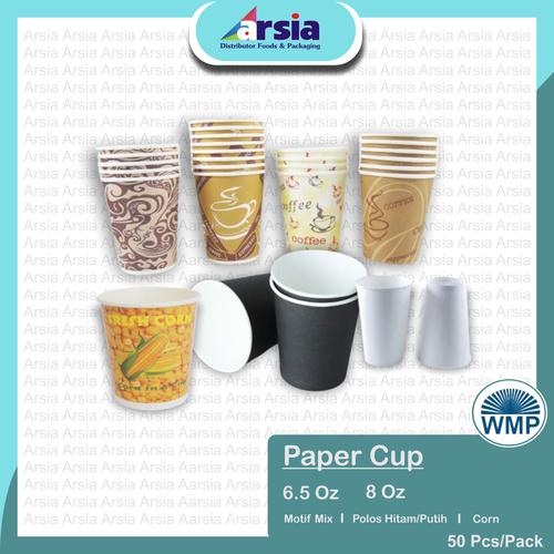 Jual PAPER CUP - Cup Kopi 6.5 Oz - / 8 Oz WMP (Arsiapackaging) - 6.5 Oz ...