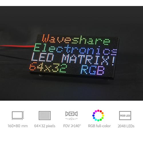 Jual RGB Full-Color LED matrix Panel 64x32 Pixels Adjustable Brightness ...