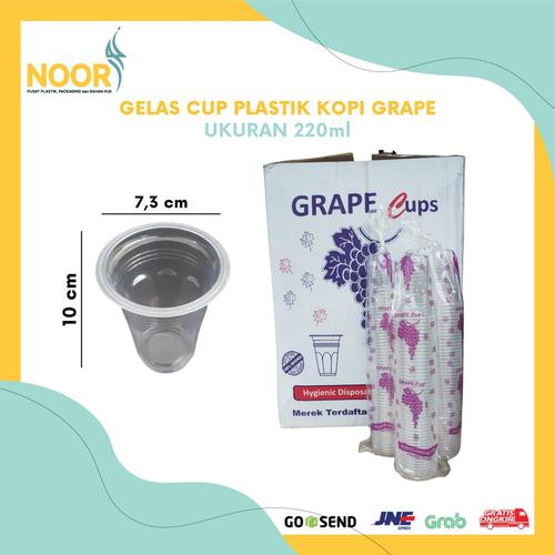 Jual GRAPE Gelas Aqua Gelas Kopi Plastik 220 ml ISI 50 - Kab. Bogor ...