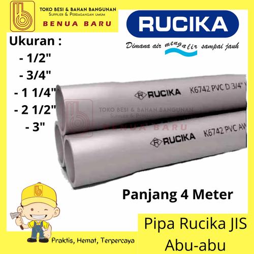 Jual Pipa PVC Rucika JIS AW / Pipa PVC Rucika Abu abu AW / Wavin JIS 1/ ...