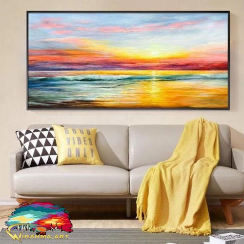 Jual Lukisan sunset abstrak texture modern art painting dekorasi ...