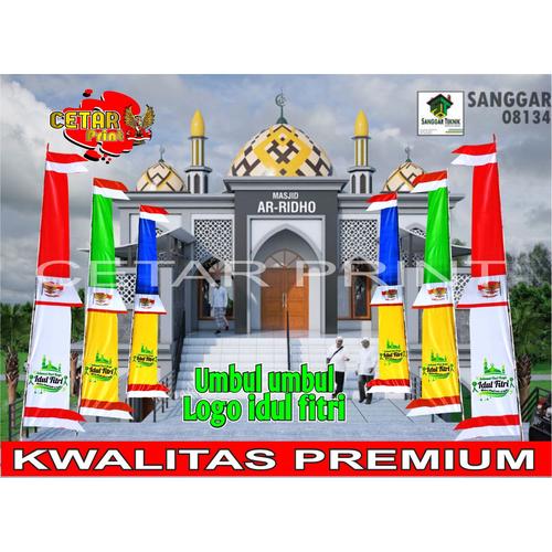 Jual umbul umbul LOGO IDUL FITRI - DIRGAHAYU.BIRU, 3 meter - Kab. Garut ...