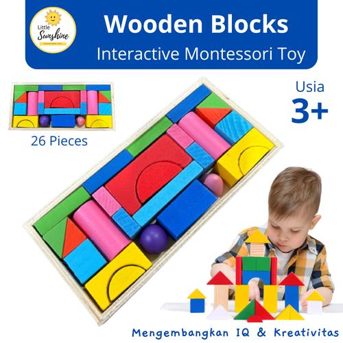 Jual Montessori Toy Mainan Edukasi Lego Kayu Puzzle Kayu Wood Blocks ...