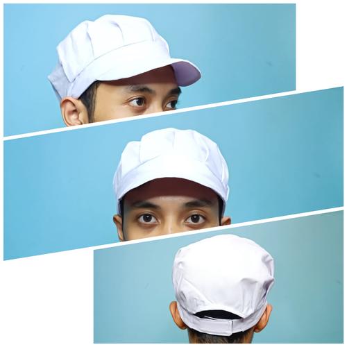Jual Topi Chef Koki Masak Berlipat Dewasa Bahan American Drill - Putih ...