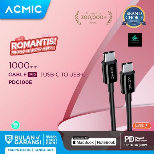 Jual Kabel Data 60W ACMIC Type C to Type C Power Delivery 100cm Premium ...