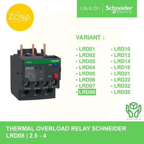 Jual THERMAL OVERLOAD RELAY SCHNEIDER LRD08 LRD 08 2.5-4A NEW ORIGINAL ...